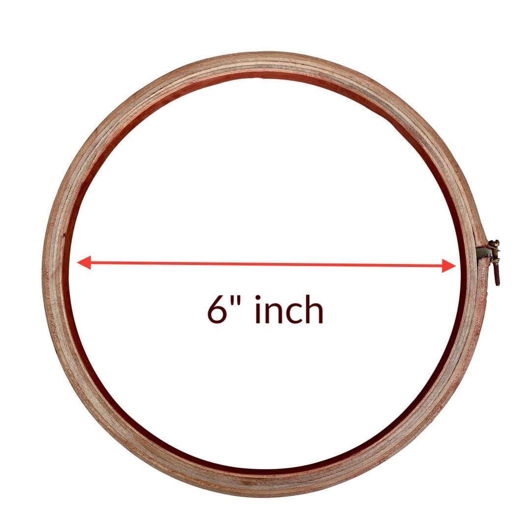 Wooden round frame cross stitch hoop circle for hand embroidery, art a ...