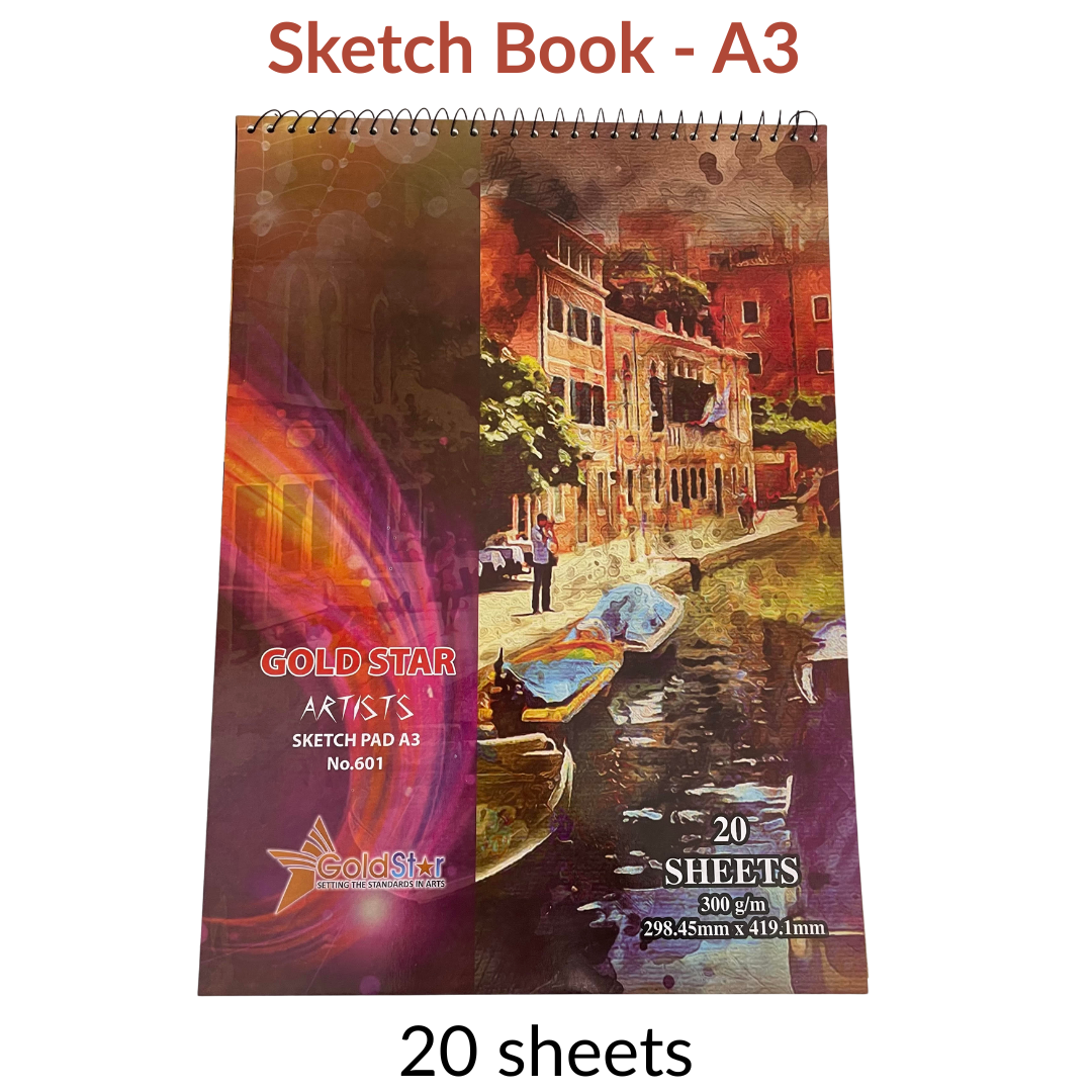 Sketch Book – A3 – 300gsm, 20 sheets sketch pad for water, poster & ac ...