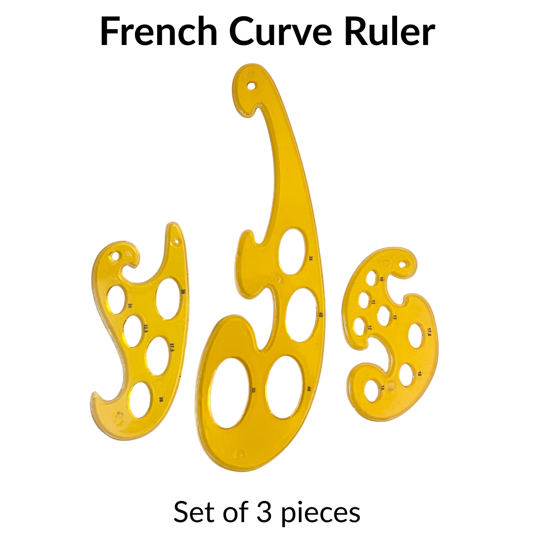 French Curve Ruler Scale (Set of 3 pcs) – Durable acrylic drawing temp ...
