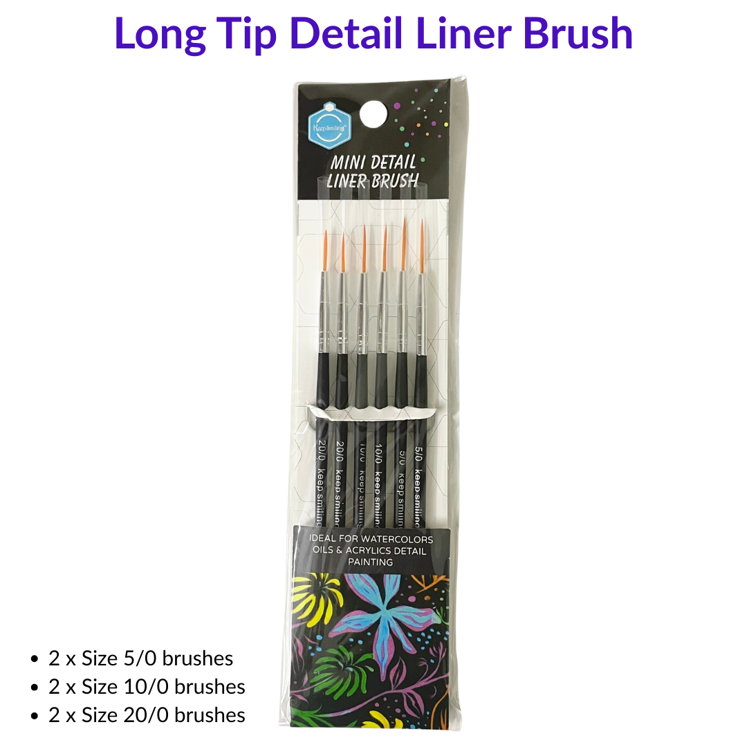Long Tip detail liner brush set of 6 by keep smiling – fine tip liner ...