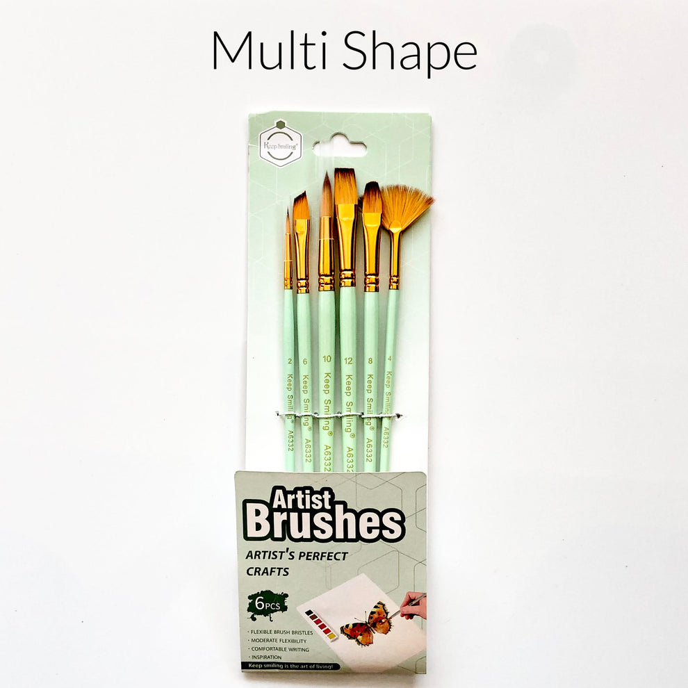 Multi shape paint brushes – Pack of 6 artist brush – Tasveer Fabrics