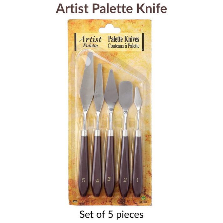 Artist Palette Knives Set of 5 – Stainless steel painting knife for oi ...