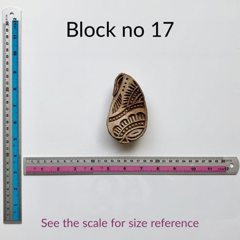 Block no 17. Wooden block stamps for block printing – Tasveer Fabrics