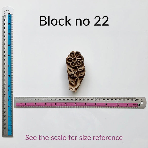 Block no 22. Wooden block stamps for block printing – Tasveer Fabrics