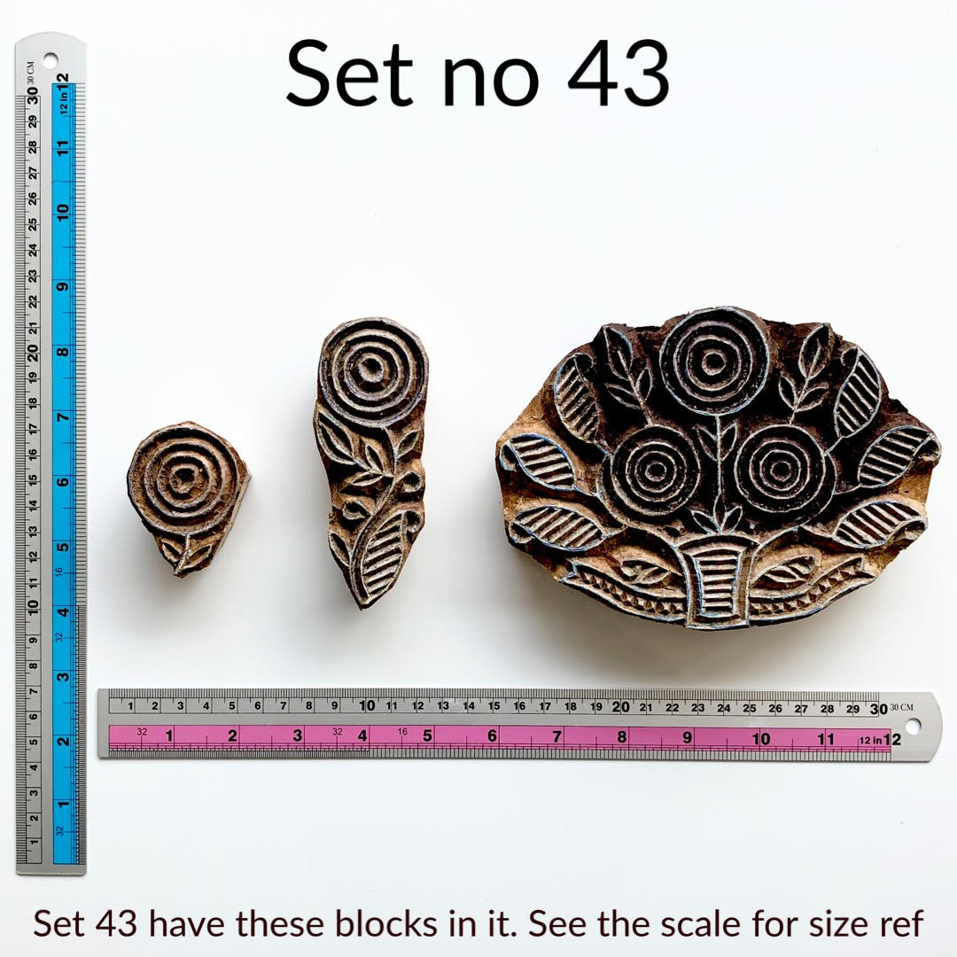 Set no 43. Wooden block stamps for block printing – Tasveer Fabrics