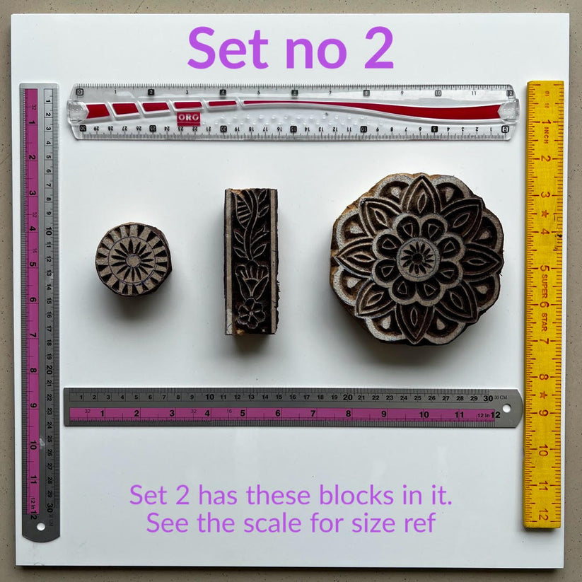 Set no 2. Wooden block stamps for block printing – Tasveer Fabrics