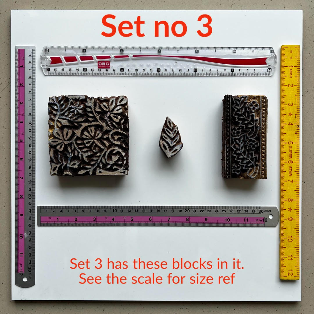 Set no 3. Wooden block stamps for block printing – Tasveer Fabrics