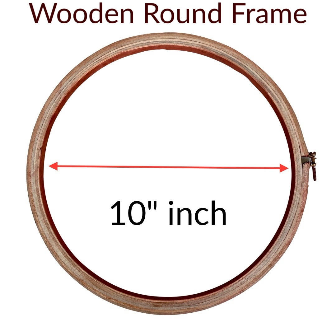 Wooden round frame cross stitch hoop circle for hand embroidery, art a ...